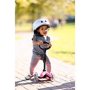 Mini 3in1 Deluxe 3-Stage Ride-on Micro Scooter Toddler Toys for Ages 12 Months to 5 Years - Pink