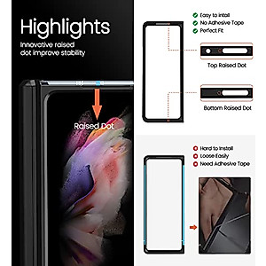 X-FOUR Galaxy z fold 3 case - Magnetic Soft Case Compatible for Samsung Galaxy Z Fold 3 Case 5g Hinge Protection Full Body Dual Layer Shockproof Smartphone Protective Cover No Adhesive, Red