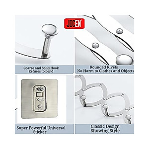 Jicen Over The Door Hooks, Extendable to 23" Wide Towel Holder for Bathroom, Made of Thickened Stainless Steel Door Mount Towel Rack, Towel Rack with Up to 6 Hooks, Easy to Install Towel Hooks.