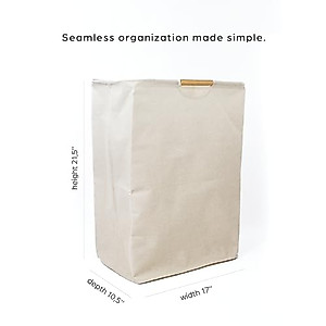 Waterproof Laundry Basket, Extra Large Laundry Hamper with Wooden Handle, Collapsible Toys Clothes Storage Basket for Laundry Room, Bathroom, Living Room, Hamper for Clothes, Toys and more.