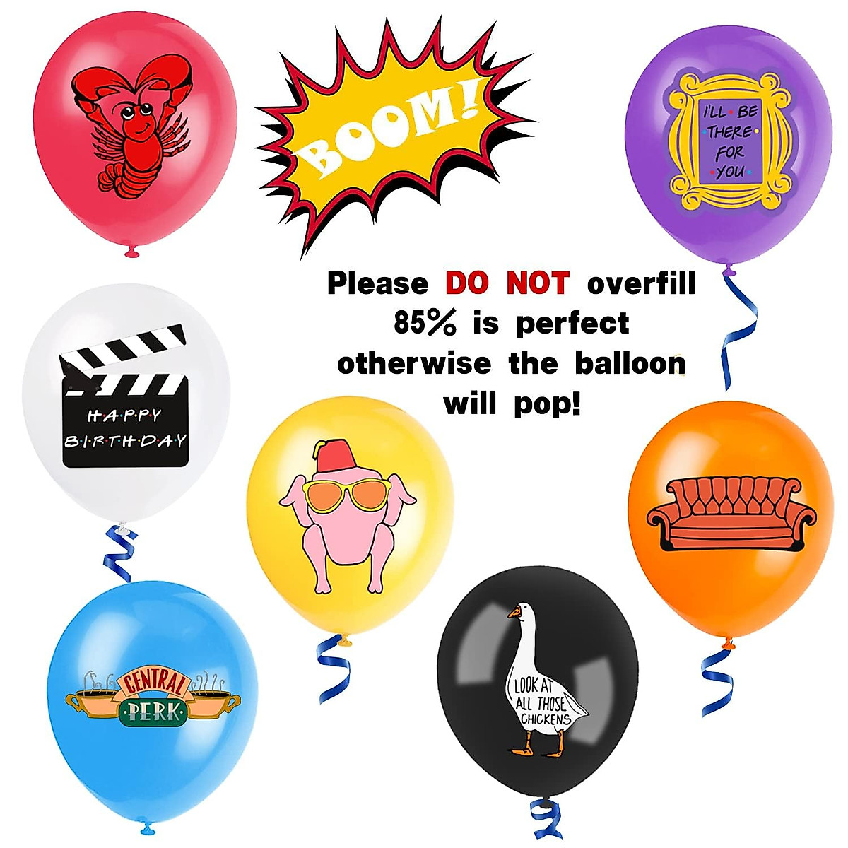 Friends Birthday Party Supplies, Party Decorations Set Include Banner, Tablecloth, Balloons, Cake Cupcake Toppers for TV Show Fans Party Decor