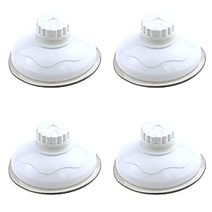 Coshar 4 Pack M8 Screw Nut Suction Cup with Cap Nut 3.35" Suction Cup for Cat, Bathroom, Kitchen, White