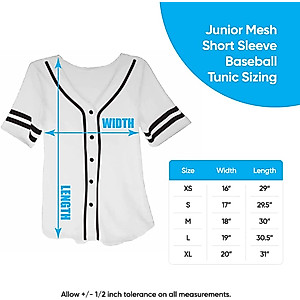 SpongeBob SquarePants Ladies Baseball Jersey - Spongebob, Mr Krabs, Squidward, Patrick Star - Mesh Button Down Baseball Jersey (Black White, Small)
