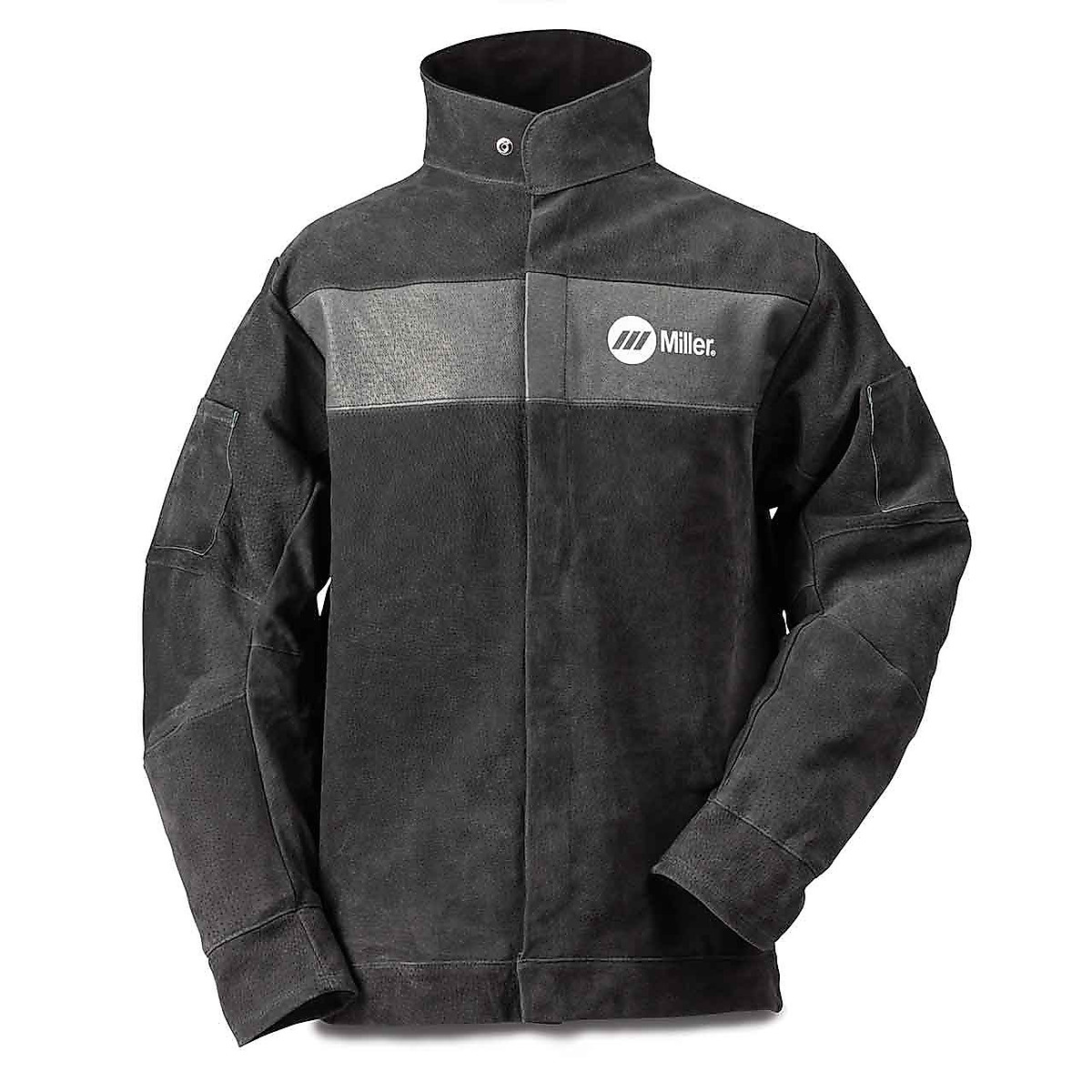 Welding Jacket, L, 30" L, Gray, Leather