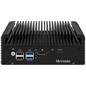 Mrroute Intel Alder Lake-N i3-N305 Fanless Mini PC with Win 11 DDR5 No RAM No SSD 4 Lans 3 Screens Display 2X HDMI&DP&Type-C Pocket Mini Desktop Computer
