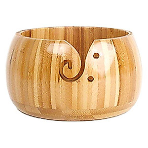 Dumta Dustproof Natural Wooden Wool Yarn Storage Bowl Crochet Knitting Needle Storage Holder Knitting Supplies Organizer