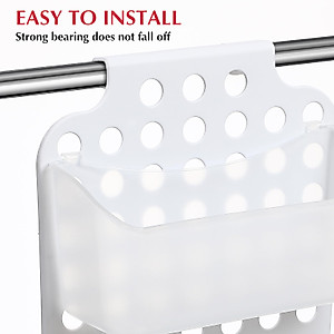 Healvian Hanging Shower Basket,Adjustable Storage Bins Over Door Shower Organizer Hanging Shower Organizer Bathroom Storage Rack Shelf with Removable Baskets for Kitchen Dorm College Space Saving