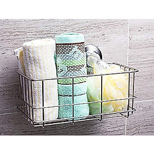 SANNO Suction Cups Shower Caddy Soap Holder Suction Hooks, Bathroom Wire Basket Caddy Accessories Storage Organizer Shelf for Shampoo, Soap,Conditioner-set of 3