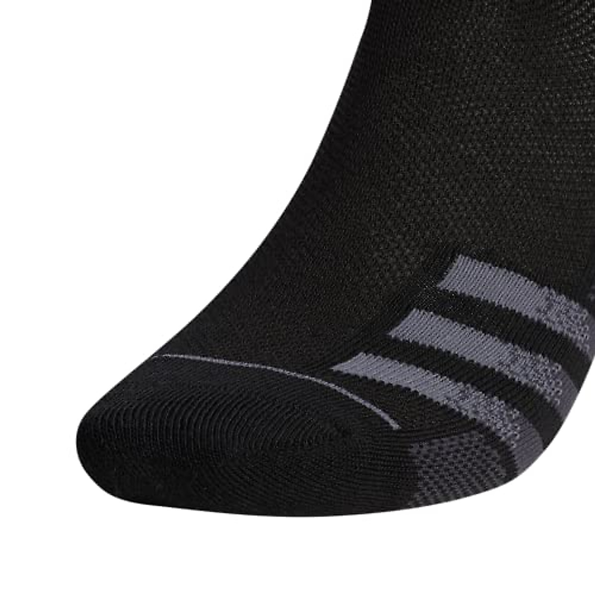 adidas Men's Superlite Stripe 3 Quarter Socks (3-Pair), Black/Night Grey/Onix Grey, Large