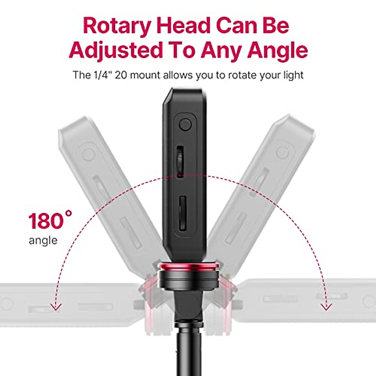 MT-54 Portable Adjustable 5ft Light Stand Tripod, Height 2ft to 5ft, Metal Stand for Small Photography Lights, Webcams, Cameras, 360º Rotating Mount, Aluminum Lightweight, with a Free Phone Mount