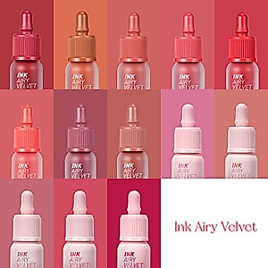 Peripera Ink Airy Velvet Lip Tint, Liquid Lip (0.14 fl oz, 002 SELFIE ORANGE BROWN)