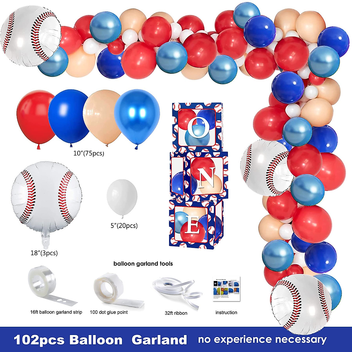 YSHMFEUX Baseball 1st Birthday Party Decorations Supplies, Rookie of The Year 1st Birthday Decorations, 1st Birthday Party Supplies for Boys, 1st Birthday Boy Decorations