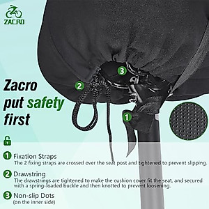 Zacro Bike Seat Cushion - Padded Gel Bike Seat Cover for Men & Women Comfort, Extra Soft Bicycle Saddle fit with Peloton, Spin Stationary Exercise