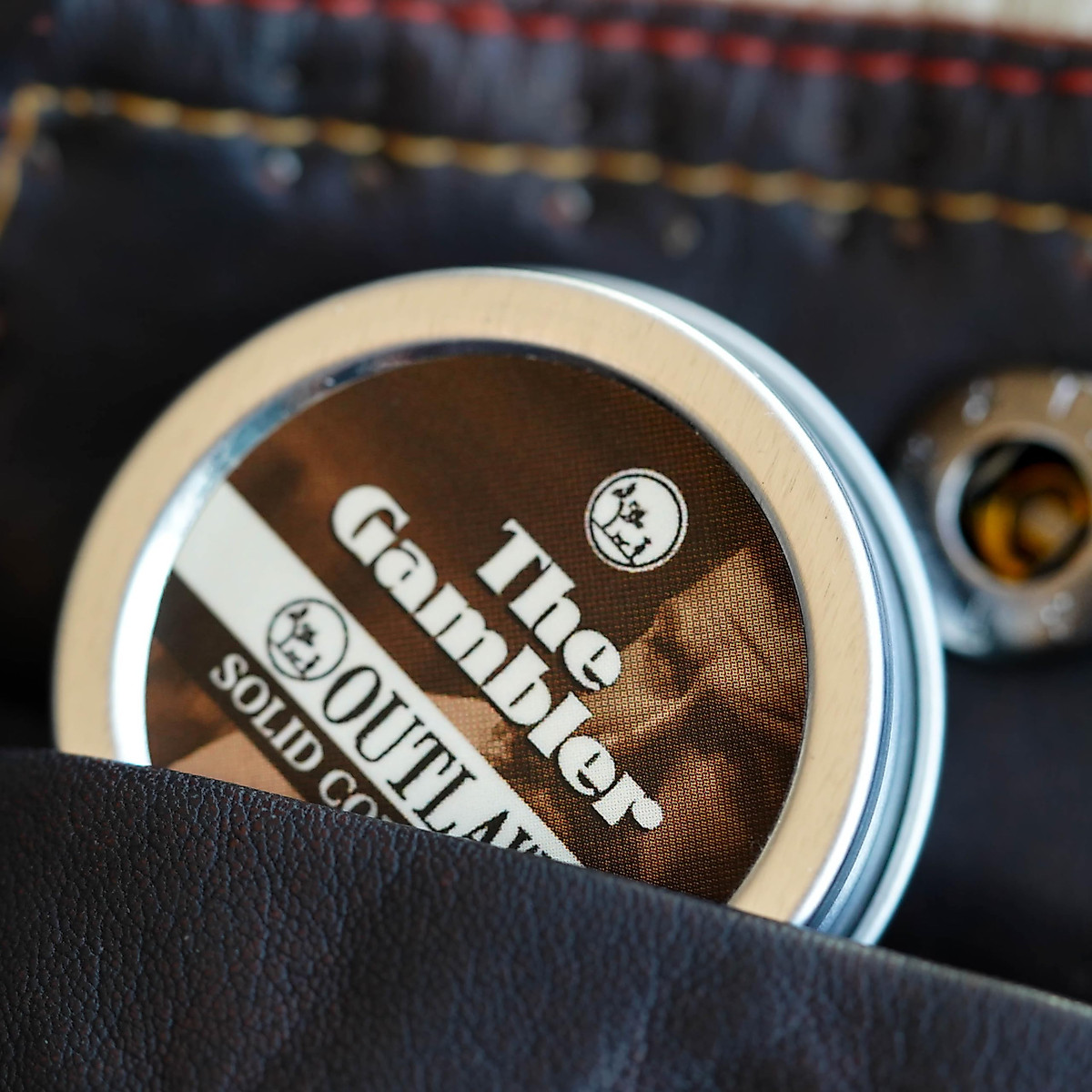 The Gambler Bourbon-Inspired Solid Cologne - Whiskey, Old-fashioned Tobacco, and a Hint of Leather in a Pocket-Sized Tin - Men’s or Women’s Cologne - Outlaw