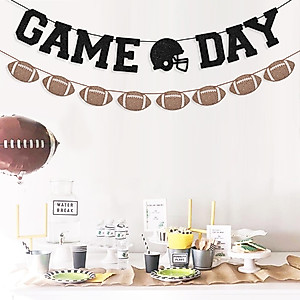 FAKTEEN Football Party Banners Game Day Banner with Football Garland Banner for Football Party Decorations Sports Football Theme Festival Birthday Baby Shower Decoration Supplies