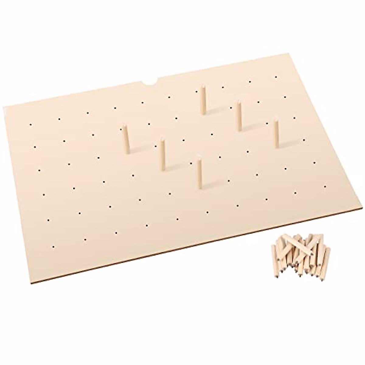 30 x 21 Inch Wood Drawer Peg Board with 20 Pegs Adjustable Deep Drawer Peg Board System Wood Drawer Organizer for Home Kitchen Shelf Cupboard Storage Food Containers Cookware Serveware Utensils