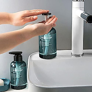 Shampoo and Conditioner Dispenser Bathroom Pump Ocean Blue Bottles Refillable Cosmetic Pump Dispensers 3pcs 10.6oz 300ml Bottle for Travel