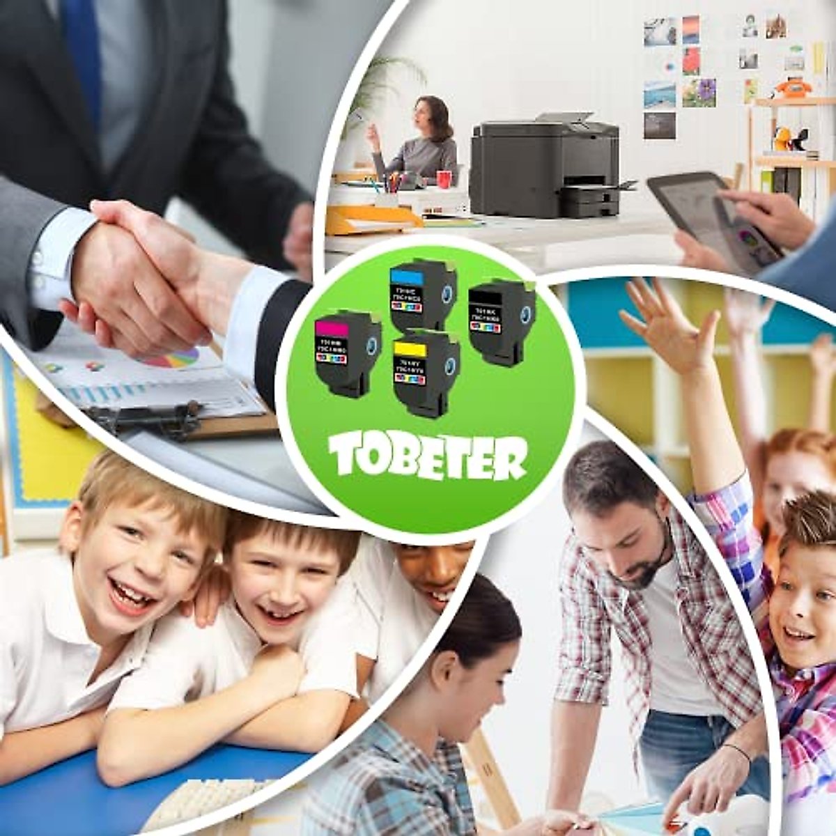 ToBeter Remanufactured CS310 CS410 CS510 Toner Replacement for Lexmark 701HK 70C1HK0 701HC 70C1HC0 701HM 70C1HM0 701HY 70C1HY0 Toner for CS310dn CS310n CS410n CS410dn CS510de (4 Pack, BK/C/M/Y)