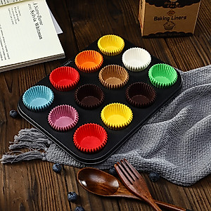 Bake Choice Non-Stick 400pcs Mini Cupcake Liners for Baking, Natural parchment mini muffin liners for Mini Muffin Pan, Mini Cupcake Pan, Food Grade,Non Stick, Greaseproof