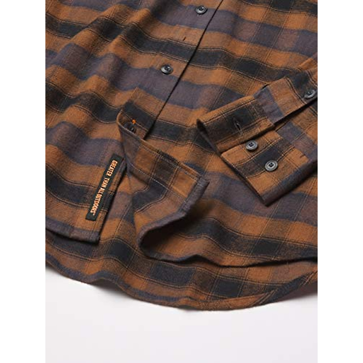 Walls Men's Brahma Long Sleeve Heavyweight Brushed Flannel Shirt, Pecan/Blue Nights Plaid, Large