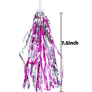 XINGZI 1Pair Hot Pink 19cm/7.5inch Dazzle Tassels Children Bicycle Handlebar Streamers Scooter Fringe Bike Baby Carrier Handle Deocration Accessories for Kids Cycling Lovers