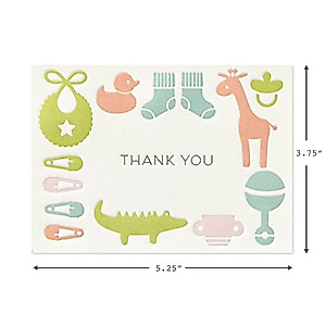 Hallmark Baby Shower Thank You Cards, Gender Neutral (10 Cards with Envelopes for Baby Boy or Baby Girl) - 5STZ5032, Baby Icons