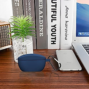 Geekria Silicone Case Cover Compatible with JBL Wave 100TWS, Vibe 100 TWS True Wireless Earbuds, Earphones Skin Cover, Protective Carrying Case with Keychain Hook, Charging Port Accessible (Blue)