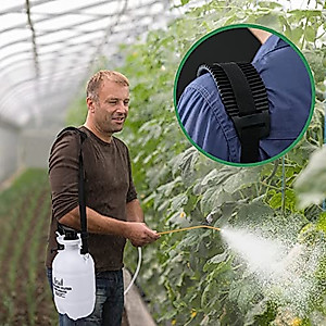 Itisll Portable Garden Pump Sprayer Brass Wand Shoulder Strap for Yard Lawn Weeds Plants 1Gal