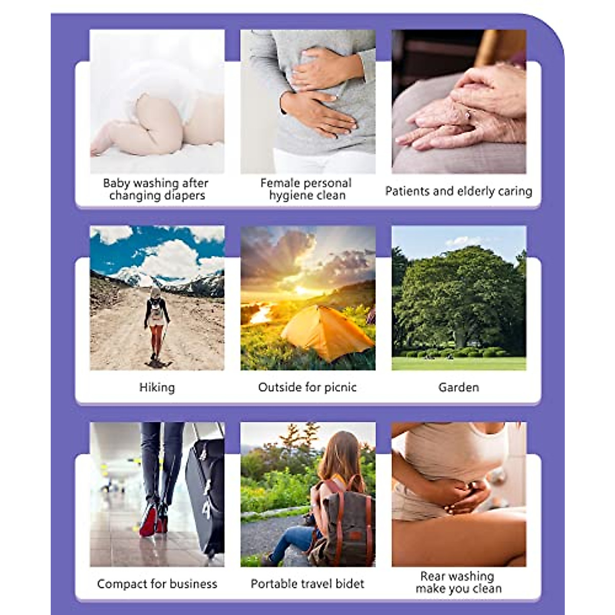 FEELLIFE Portable Bidet Travel Bidet for Women, Men, Baby, Pregnant, Old - Electric Handheld Bidet Sprayer Large Capacity for Personal Hygiene Cleaning with 2 Pressure Options