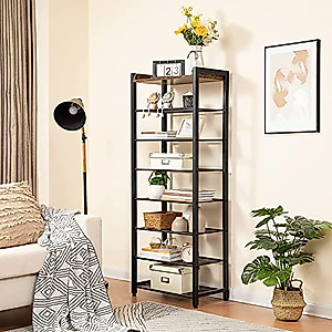 HOOBRO 5-Tier Shoe Storage and 8 Tier Shoe Rack, with 7 Metal Shelves, Saving Space, Hold 14-16 Pairs of Shoes, Adjustable Shoe Organizer Shelf for 16 Pairs, Durable, for Entryway, Dorm Room
