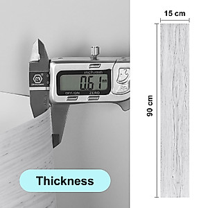 Skyblur 32PCS White Grey Wood Vinyl Flooring Planks Peel and Stick Floor Tile Adhesive Peel and Stick Flooring Stick on Tiles for Bedroom Floor Balcony Bathroom Vinyl Floor Stickers 35x6 Inch