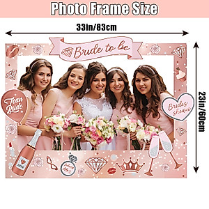 Bridal Shower Photo Booth Props 30 Pieces, Bride to Be Sign Photo Frame Decorations Bachelorette Party Decorations Wedding Photo Booth Props, Bride to Be Party Supplies