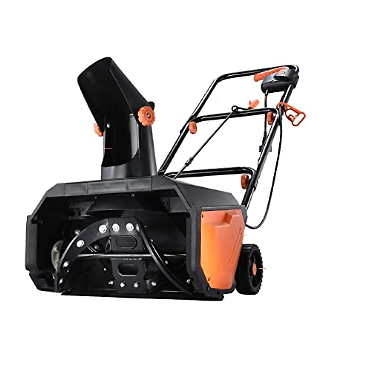Kapoo Snow Thrower, Electric Snow Blower 18 Inch , 13 Amp, Steel Auger, Black & Orange, 180° Rotatable Chute and Overload Protection, bb19