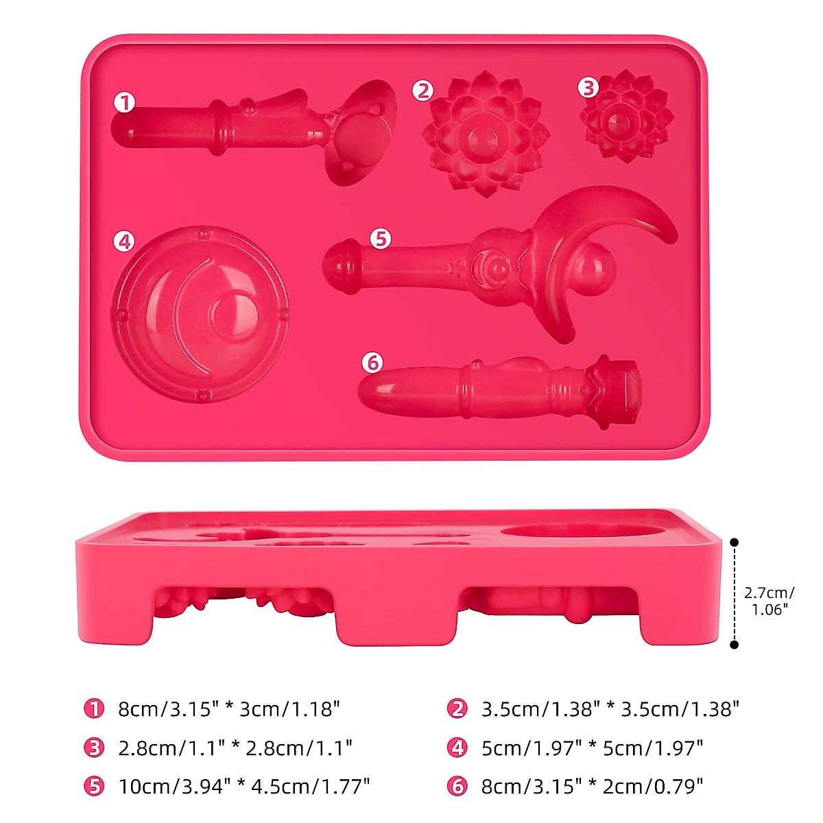 Silicone Baking Molds, 2PCS Non Stick Silicone Molds for Chocolate, Candy, Cake, Ice Cube, Jelly, Muffin, Mini Soap Making