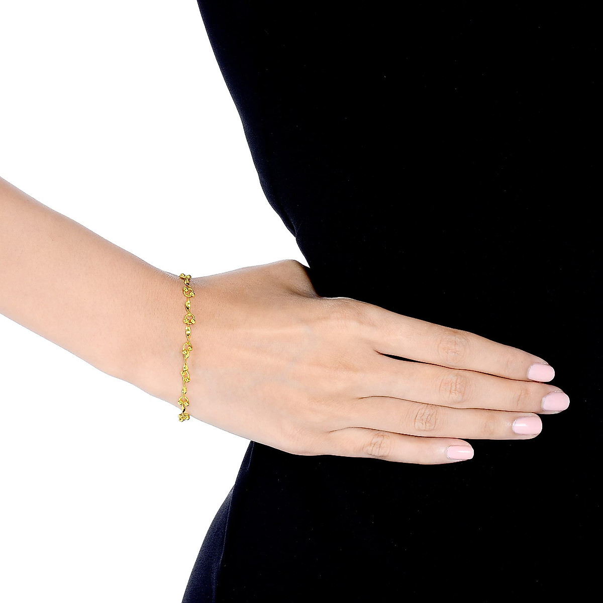 CHOW SANG SANG 999.9 24K Solid Gold Price-by-Weight 4.13g Gold Twisted and Hoop Bracelet for Women 25784B | 6.6 Inches, (17 CM)