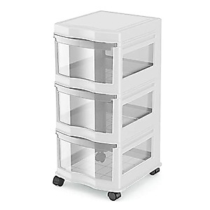 Life Story Classic 3 Shelf Storage Organizer Plastic Drawers, White (3 Pack)