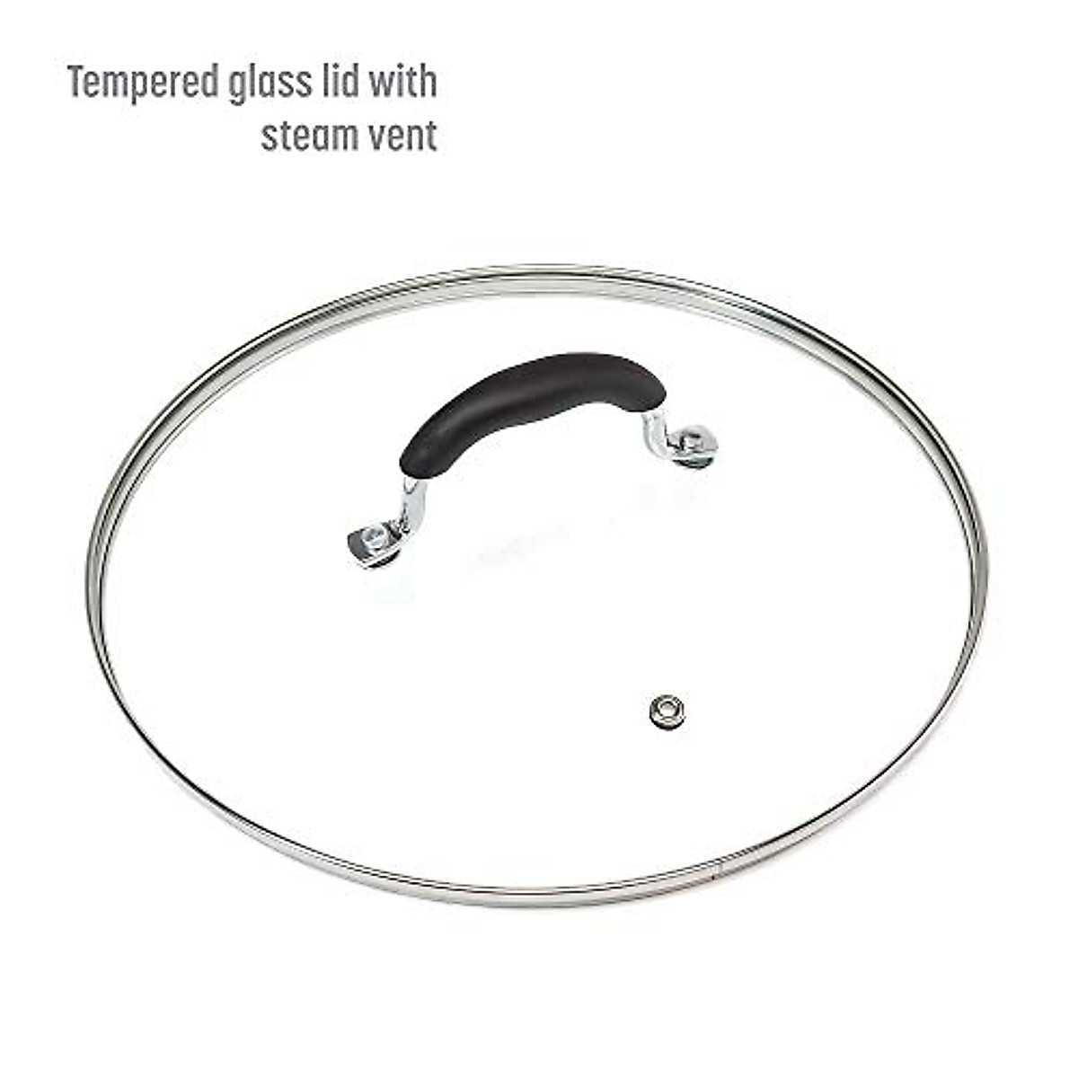 Goodful Aluminum Non-Stick Sauté Pan Jumbo Cooker with Helper Handle and Tempered Glass Steam Vented Lid, Made Without PFOA, Dishwasher Safe, 5-Quart, Charcoal Gray