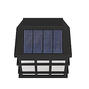 Flash Furniture DN-SL108-6-BK-GG 6 Pack Wall Mount LED Weather Resistant Decorative Powered Deck and Fencing Solar Lights, Black