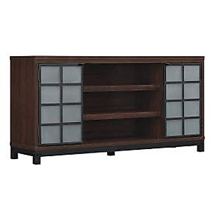Twin Star Home 55" Uptown Uptown Loft TV Stand for Up to 60" TV - Saw Cut Espresso, TC55-6490-PD01