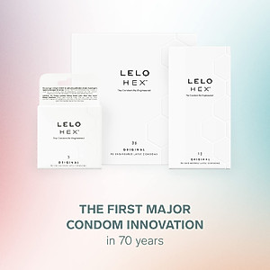 LELO HEX Original Ultra Thin Condoms with Increased Strength, Male Condom, Lubricated Condoms for Men, 2.12-Inch/54 mm Diameter (3 Pack)