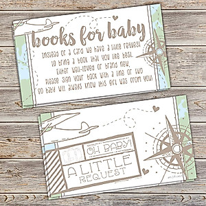 50 Adventure Books for Baby Shower Request Cards - Baby Shower Invitation Inserts