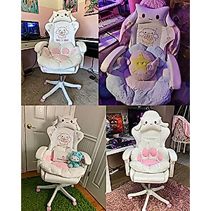 Cinnamoroll Pink Gaming Chair for Kids, Cartoon Gamer Chair for Teens Adults Computer Chair for Girls Video Game Chairs Silla Gamer Ergonomic PC Chair（Pink-White）