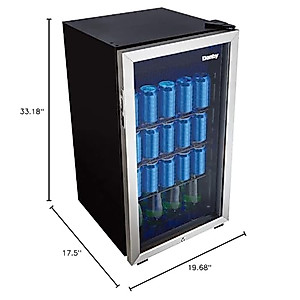 Danby DBC117A1BSSDB-6 117 Can Beverage Center, 3.1 Cu.Ft. Freestanding Drinks Refrigerator for Basement, Dining, Living Room-Bar Fridge Perfect for Beer, Pop, Water, Black/Grey