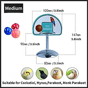 YANQIN Bird Toys, Bird Trick Tabletop Toys, Bird Training Basketball Stacking Color Ring Toys Sets with Screwed Base - Parrot Chew Ball Foraging Toys Developing Bird Intelligence (Medium)