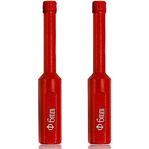 Superior Diamond Tools Dry Diamond Drill Bits - 2pk 1/4'' (6mm) Triangle Shank - Tile Drill Bits - Ceramic Drill Bit - Porcelain Drill Bits - Diamond Drill Bits for Stone