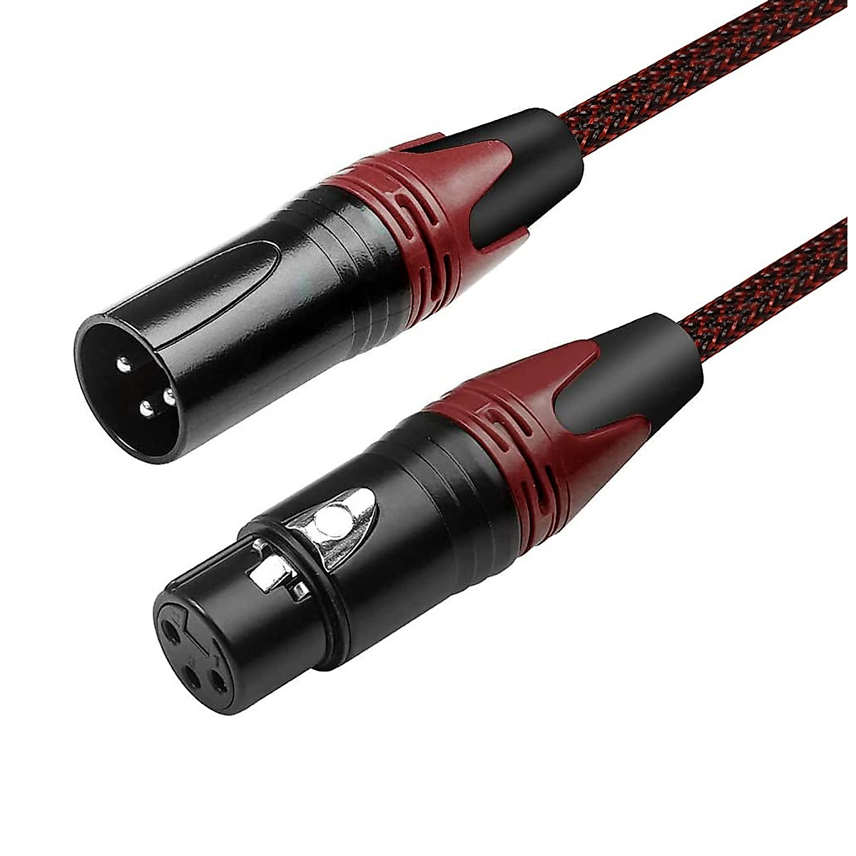 Maicailu XLR Cable 6 feet 1Pack, Male to Female XLR Cable Balanced 3 PIN XLR Microphone Cable for Speakers Microphone and Audio Device(1.8m(6ft), Red, 1)