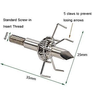 Ontsho 100 Grain Small Game Broadheads 12PK Judo Points with Broadhead Case Small Game Arrow Tips Screw-in Arrowheads