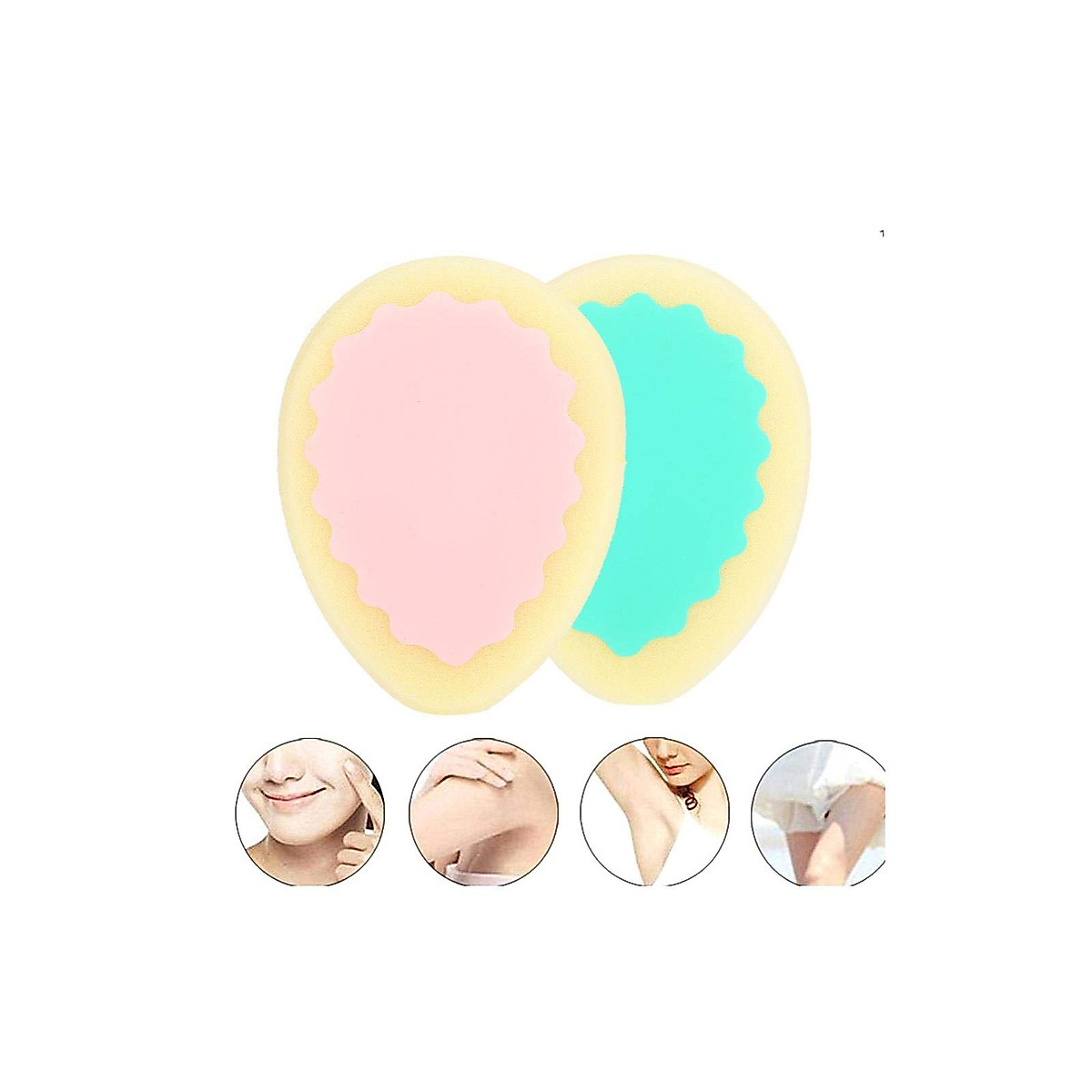 Buffing Sponge Pads, Hair Remover Sponge, Painless Depilation Sponge Pad for Men and Women, Waxing Polishing Sponge for Lip, Arm, Armpit,Chin,Leg and Private Part(#2)