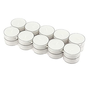 Stonebriar 20 Count Unscented Mega Oversized Clear Cup White Tea Light Candles with 9 Hour Burn Time