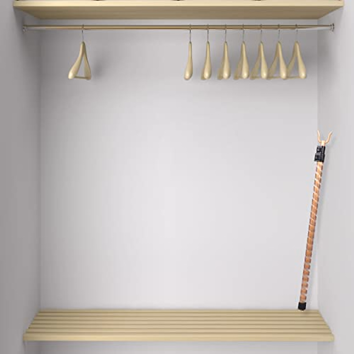 DECHOUS Outdoor Curtains 2pcs Adjustable Hanger Retriever Clothes Drying Pole Garment Reaching Hook Dressing Stick Retractable Rods (As Shown) Toilet Paper Holder